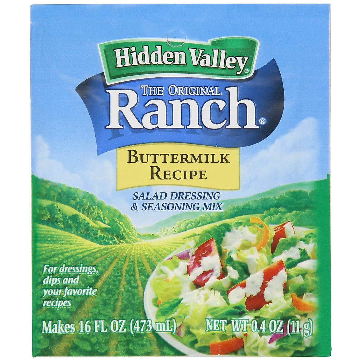 Original Ranch - Buttermilk Recipe - Salad Dressing & Seasoning Mix - Makes 16 FL OZ (473 mL) - Net Wt. 0.4 OZ (11 g) - Pack of 5 Packets