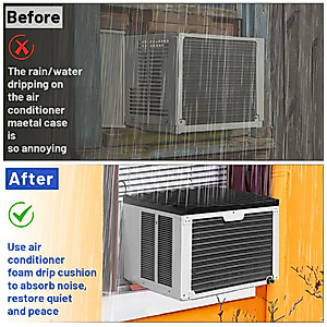 Sgran 2 Pack Air Conditioner Drip Cushions, 23.6 x 15.7 Inch Air Conditioner Top Pad AC Rain Cover Window AC Removable Foam Mat for Stop Dropping Noise of Water Drpping onto Your AC