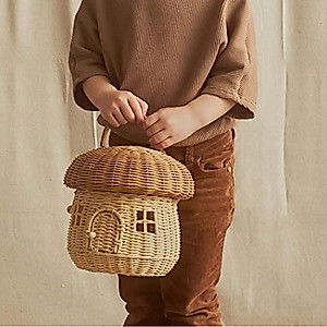 Woven Storage Basket, Decorative Woven Basket with Lid, Woven Handle Basket for Shelf Organizer, Decorative Box for Baby Kids Room |Drying Net