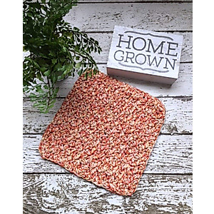 Crochet Kitchen Dish Cloths Fall Harvest Green Beige Orange Yellow Wash Cloth Crochet Cotton Dishcloths Set of 3