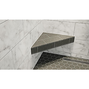 Floating Corner Shower Bench Kit with Orange XPS Waterproof Board by Original Granite Bracket (18x18)