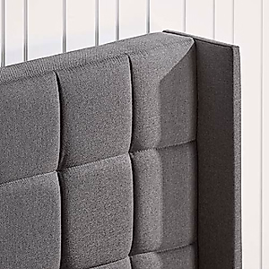 ZINUS Dori Upholstered Platform Bed Frame with Wingback Headboard, Mattress Foundation, Wood Slat Support, No Box Spring Needed, Easy Assembly, Full