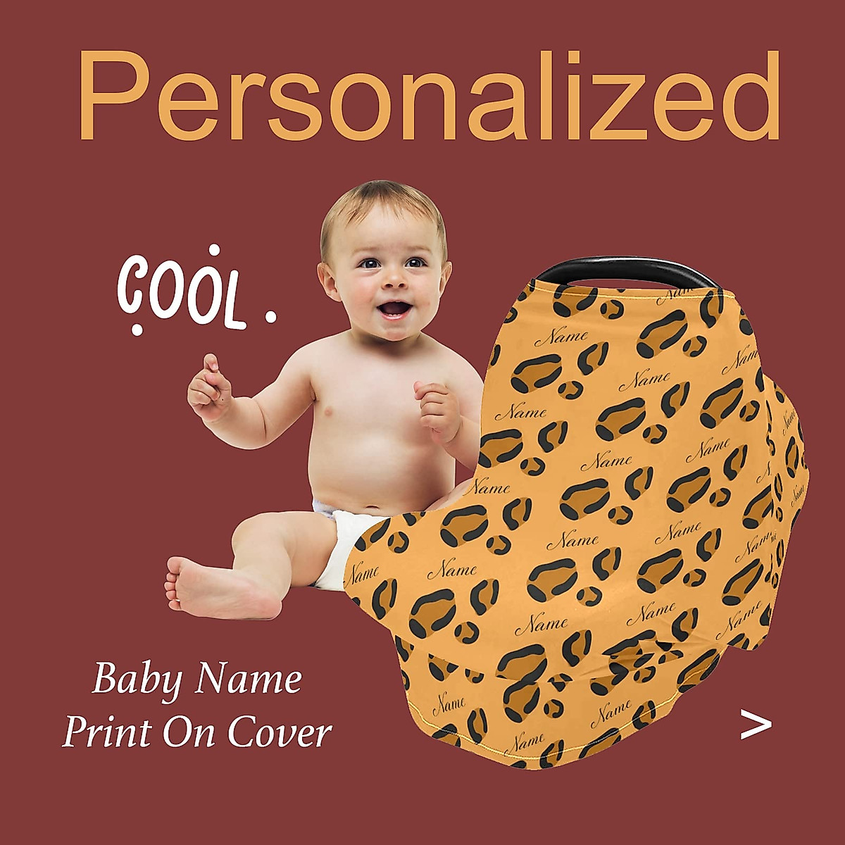 Personalized Baby Name Car Seat Covers for Babies Infant - Nursing Cover Breastfeeding Scarf, Carseat Cover for Girls and Boys, Constellation Starry Sky