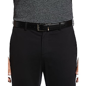 Perry Ellis Men's Portfolio Amigo Reversible Leather Belt, Stitched Edges, Durable, 1.5” Width (Available in Big & Tall), Luggage Brown, 42