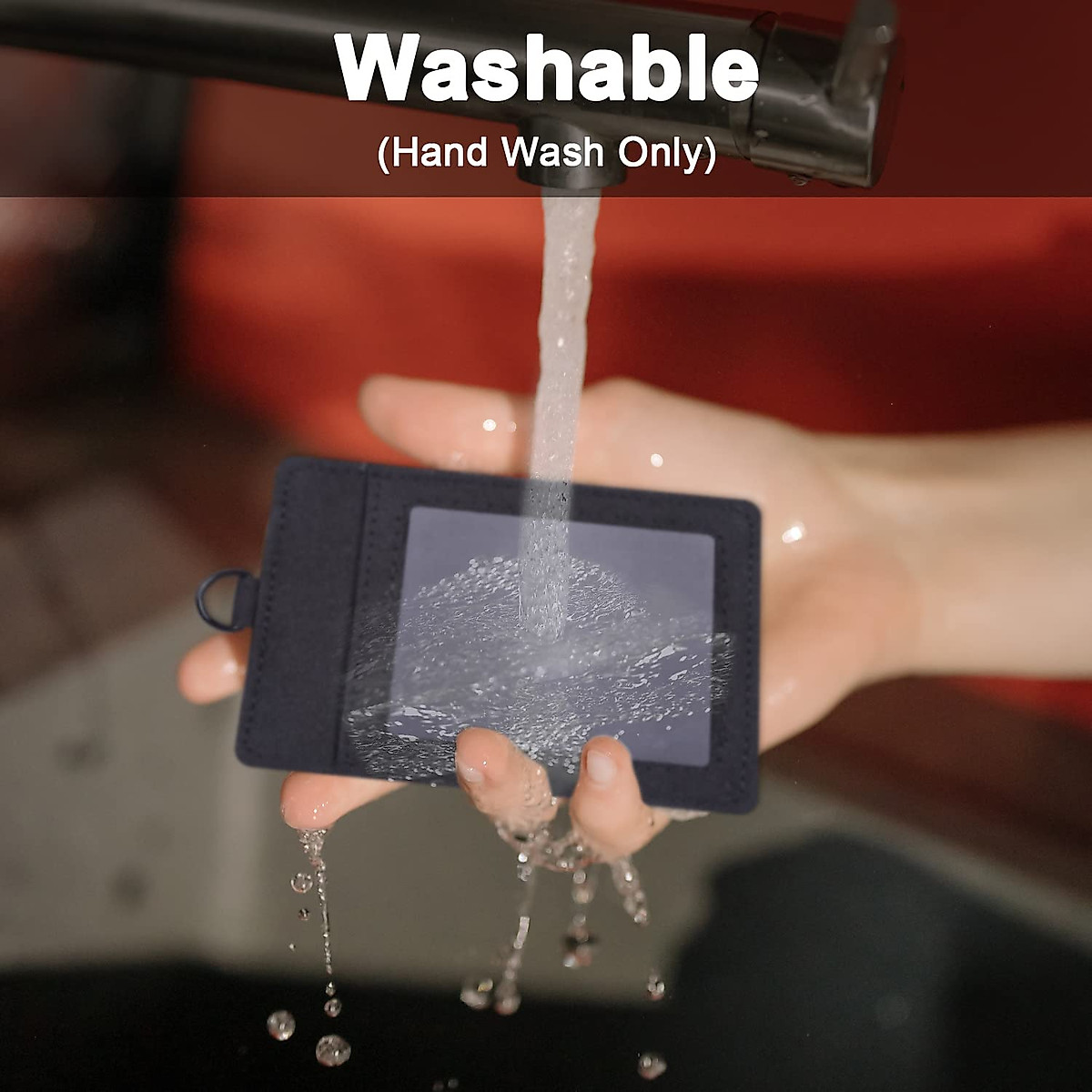 ID Badge Holder, Wisdompro Durable 23 inch Heavy Duty Lanyard with ID Holder, Safety Breakaway Detachable Buckle, Swivel Metal Hook, 1 Clear ID Window & 2 Credit Card Slot - Vertical Black