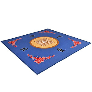 TJ Global Universal Mahjong/Paigow/Card/Game Table Cover 31.5" x 31.5" (80cm x 80cm) (Blue)