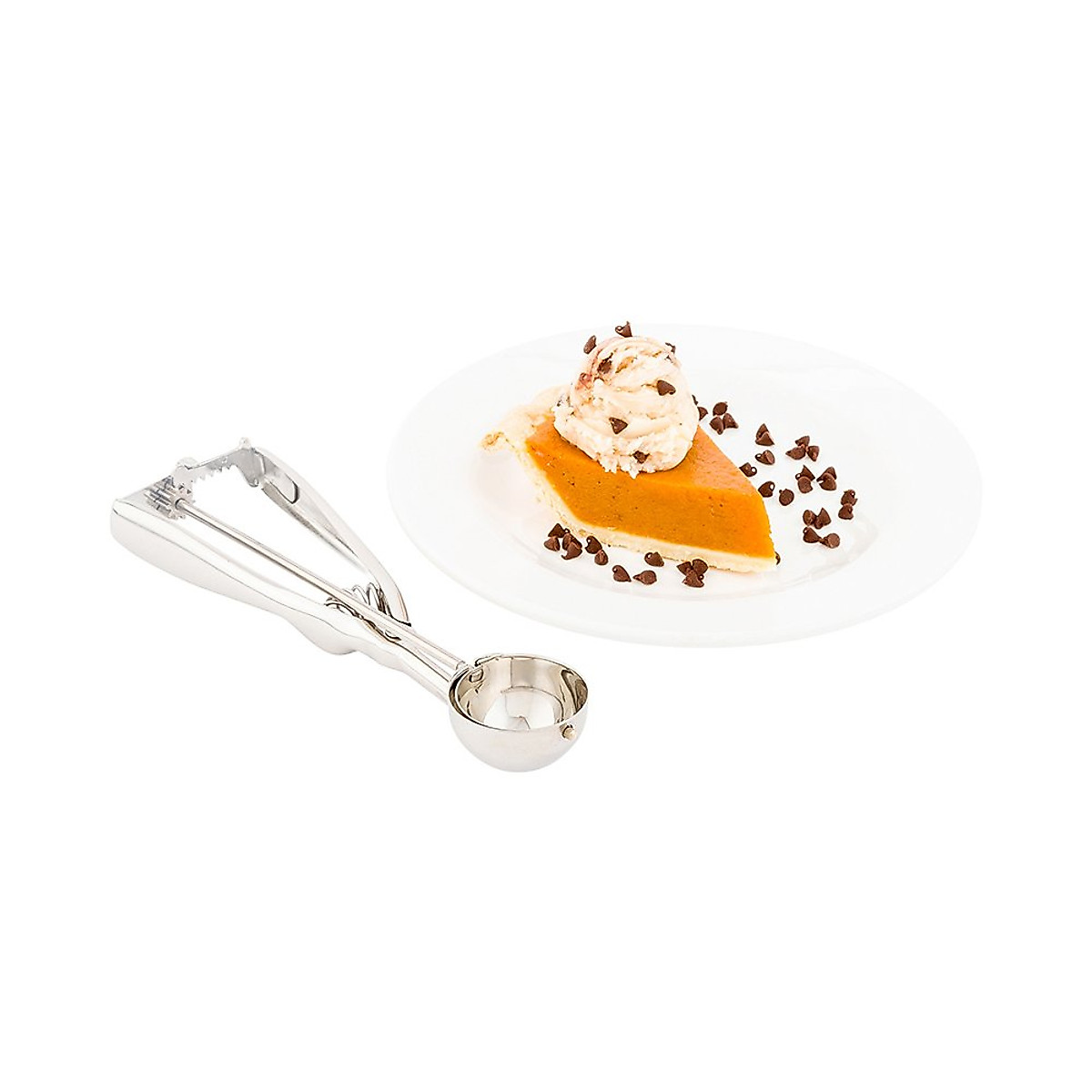 Restaurantware Met Lux 0.6 Ounce Gelato Scoop 1 Ambidextrous Ice Cream Scoop - Built-In Blade Dishwashable Stainless Steel Cookie Dough Scoop Comfortable Grip For All Ingredients