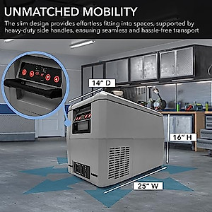 Whynter FMC-350XP 34 Quart Compact Portable Refrigerator, AC 115V/ DC 12V Real Freezer for Car, Home, Camping, RV-8°F to 50°F, One Size, Gray