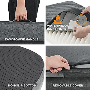 Lesure Memory Foam Dog Bed for Large Dogs, Large Orthopedic Dog Bed Sofa with High Support Reversible Egg Foam - Pet Couch with Removable Washable Cover and Waterproof Coating, Grey