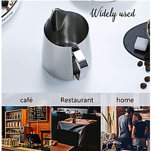 Seninhi Milk Frothing Pitcher Jug Coffee Spoons Frother Steamer Cup Foam Making - Suitable for Espresso - Latte Art Chai Cappuccino Hot Chocolate - Stainless Stee
