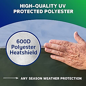 YardStash Deck Box Cover - Heavy Duty, Waterproof Covers for Outdoor Cushion Storage and Large Deck Boxes - Protects from Rain, Wind and Snow - XXL - Green