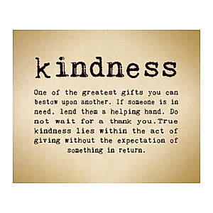 Kindness, Greatest Gift- Inspirational Wall Art Print, Motivational Typographic Positive Quotes Wall Art Decor for Living Room Wall Decor, & Classroom Door Decorations, & Home Decor. Unframed- 10 x 8"