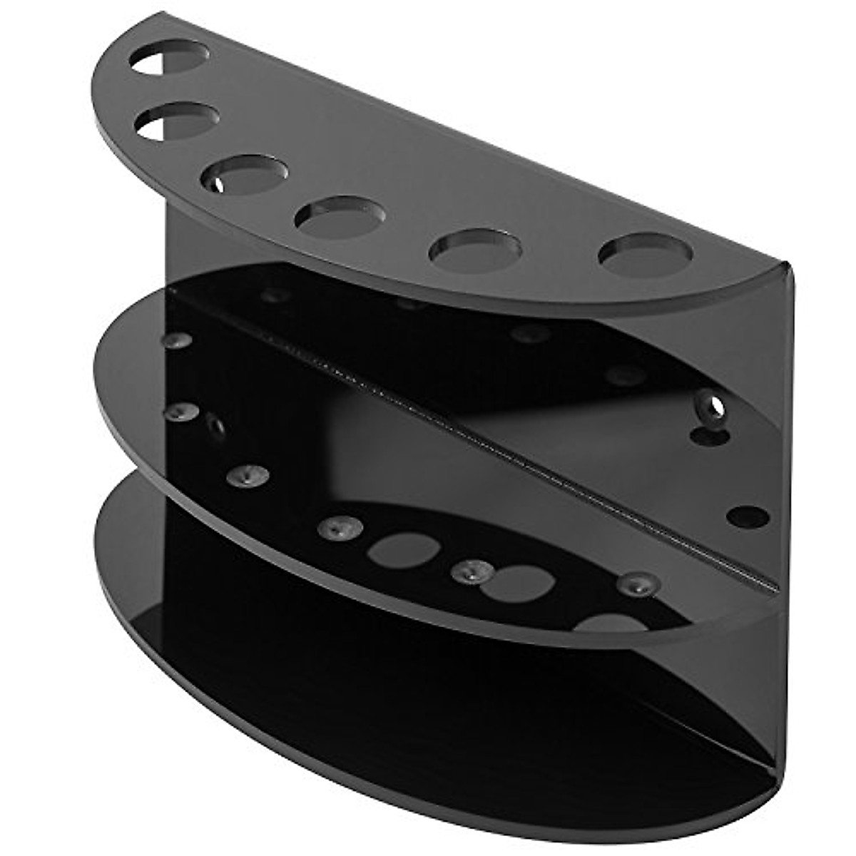 MyGift Whiteboard Supply Storage, 6-Slot Black Acrylic Dry Erase Marker and Eraser Holder, 2-Tier Wall Mounted Office Accessories Organizer Storage Rack