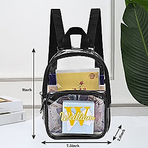 Smentey Personalized Clear Backpack|Custom Name Backpacks See Through Backpack Clear Backpack Optional Backpack Color Personalized Backpack Gifts For Her/Him (9 * 7.5 * 2.8inch,style 7-Mini Backpack)