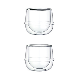 Double-Walled Kinto KRONOS Wine Glass - Maintains Temperature - Prevents Condensation - Set of 2-250 ml (8.45 fl. oz.) each
