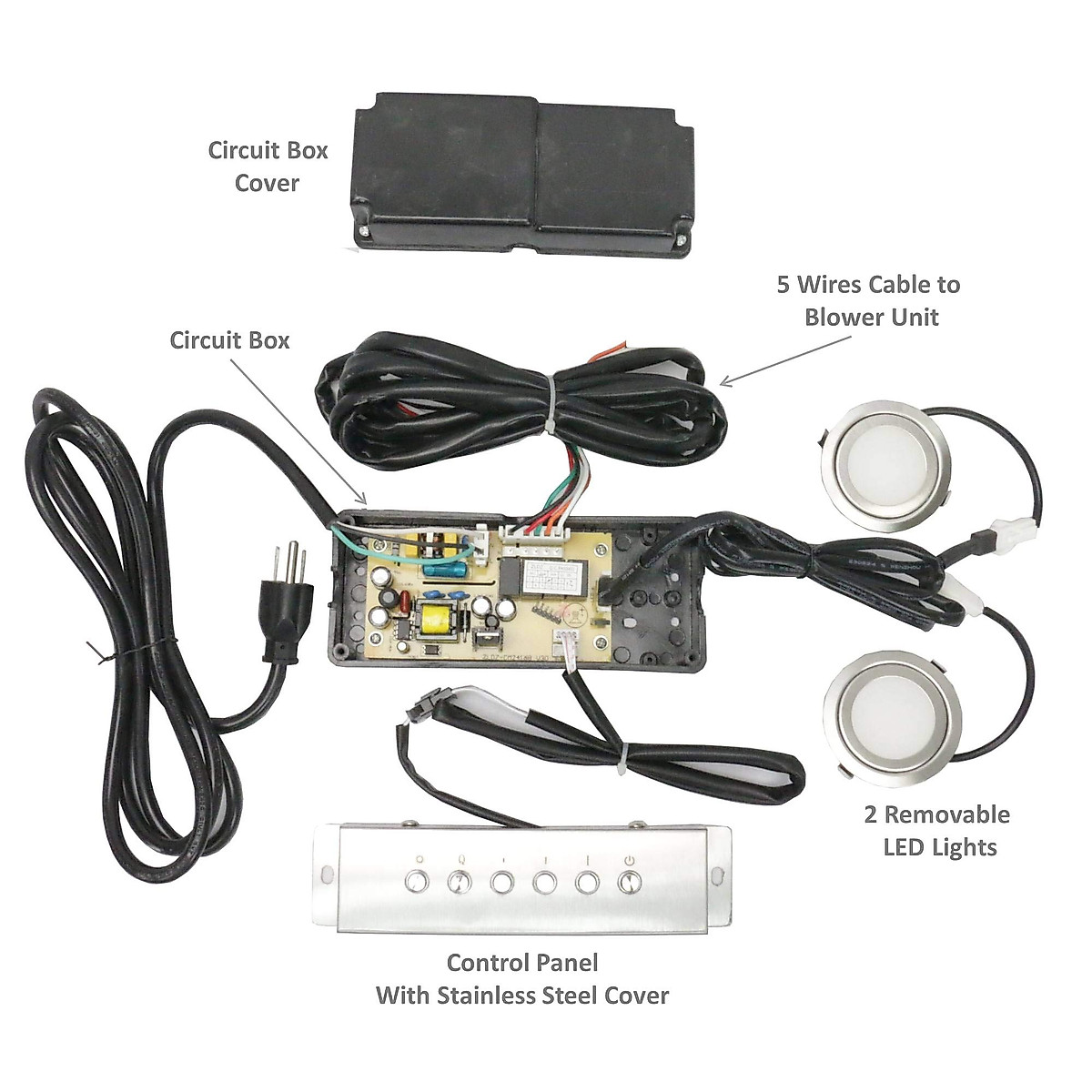 Awoco Split Super Quiet Range Hood Inline Blower Unit And Control, 4 Speeds 800CFM 6" Round Vent (6" Blower + Control)