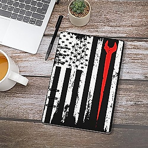 Ironworker Profession USA Flag Notebook Cover 6-Ring Binder Portable Planner Book Loose-Leaf Cover for Home Office