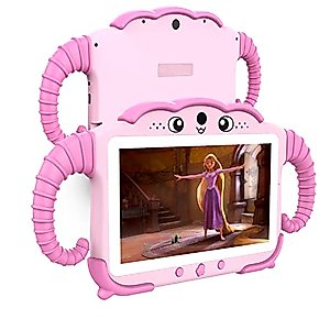 Kids Tablet 7 inch Tablet for Kids Toddlers 64GB Toddler Tablet with Case WiFi Dual Camera, Kids Android Learning Tablet Kids Software Installed Parental Control for Boys Girls YouTube Netflix