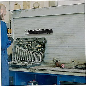 Parliky 1 Set Home Storage Rack Tool Wall Mounted Storage Rack Workshop Storage Shelf Sundries Storage Shelf Electric Drill Holder Garage Storage Shelf Drill Shelf Metal Black