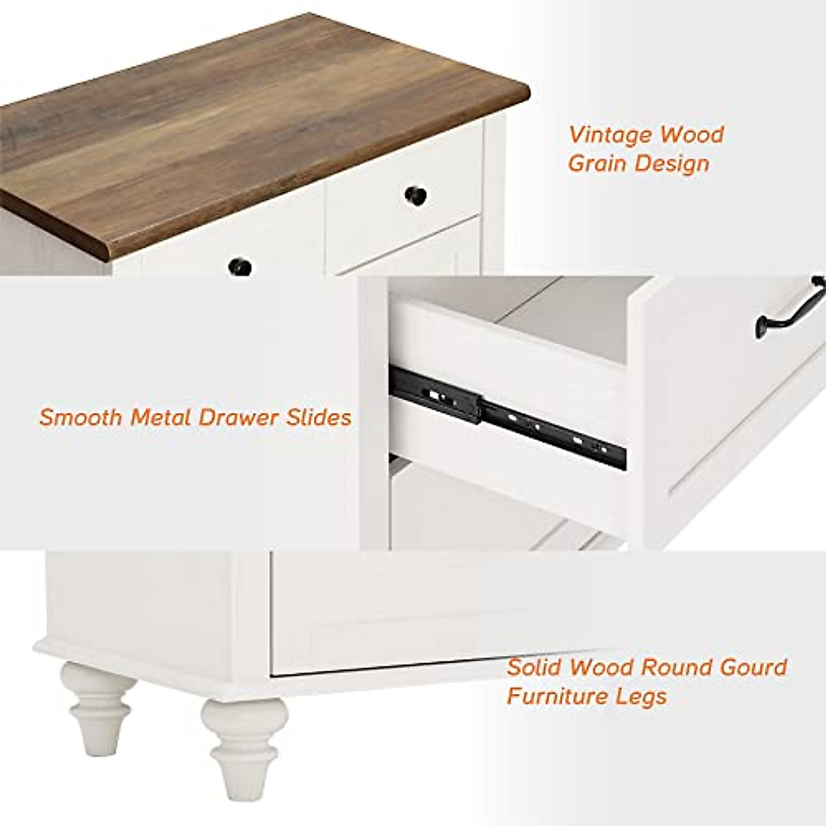 WAMPAT White Dresser for Bedroom with 5 Drawers, Tall Kids Dressers with Wide Chest of Drawers, Mid Century Modern Wooden Closet Storage Organizer, Samll Dressers for Living Room, Nursery, Hallway