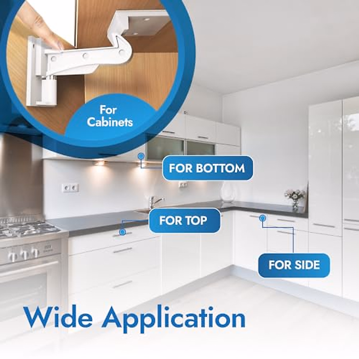 Invisible Drawer Safety Child Proof Cabinet Latches - 12Pack Drawer Locks Baby Proofing Cupboard Child Safety Latch with 2Pack Toddler Proofing Strap Locks - Easy to Install Baby Proof Cabinet Latches