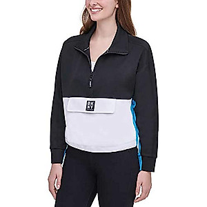 DKNY Ladies' 1/2 Zip Pullover (Large, Black)