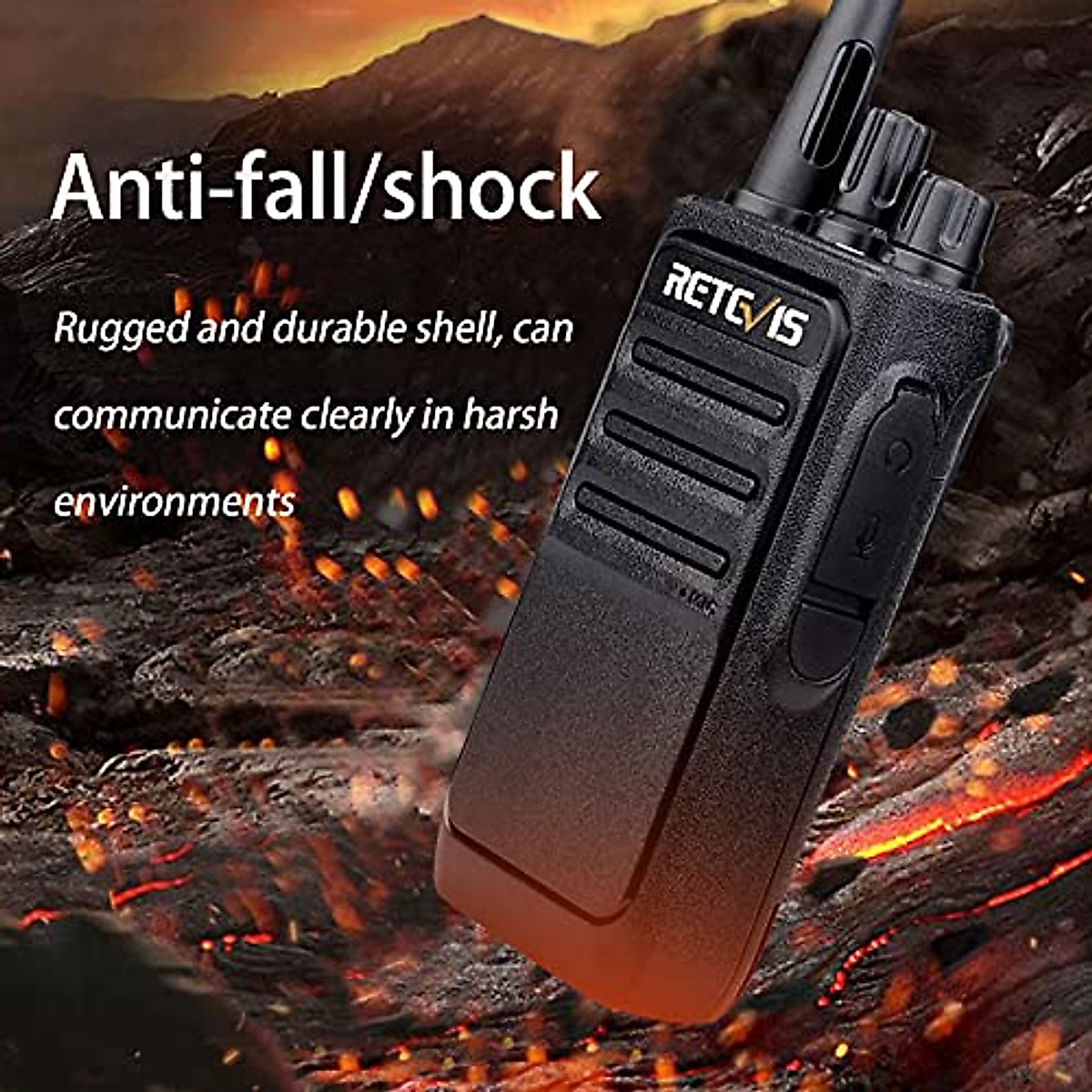 Retevis RT17 Walkie Talkies Long Range, Durable Two Way Radio Rechargeable with USB Charger Base, Portable 2 Way Radios with Earpieces Mic, for Adults School Security Warehouse Construction(6 Pack)