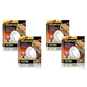 (4 Pack) Exo Terra Solar-Glo High Intensity Self-Ballasted Uv/Heat Mercury Vapor Lamp, 125 Watt