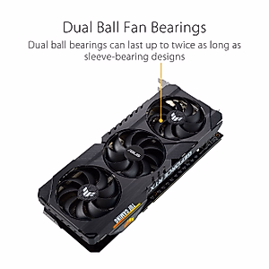 ASUS TUF Gaming NVIDIA GeForce RTX 3060 OC Edition Graphics Card (PCIe 4.0, 12GB GDDR6, HDMI 2.1, DisplayPort 1.4a, Dual Ball Fan Bearings, Military-Grade Certification, GPU Tweak II)