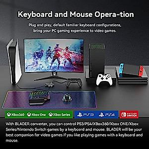 Keyword and Mouse Adapter for Nintendo Switch/Xbox One/PS4/PS3, AIMVICE Keyboard Adapter & Xbox Keyboard Adapter, Perfect for Games Consoles for FPS, TPS and RTS [2023 Upgrade Version]