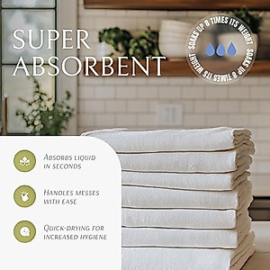 [12 Pack] Flour Sack Kitchen Dish Towels - Lint Free Soft 100% Ring Spun Cotton - Large 28x28 - White