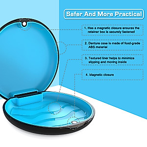 BVN Retainer Case Orthodontic Dental Case Slim Braces Case, Mouth Guard Case, Denture Case, Teeth Aligner Case, Night Guard Case Container Storage Holder Black.