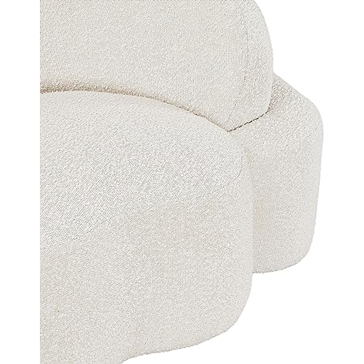 Meridian Furniture 108Cream-L Principessa Collection Modern | Contemporary Loveseat with Rich Cream Boucle Fabric, Curved Seat and Back, 68" W x 35" D x 29" H, Cream