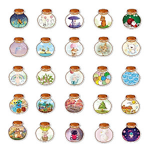 Water Bottle Sticker 50PCS Cute Bottle Vinyl Waterproof Sticker Laptop Skateboard Guitar Kettle Scrapbook Aesthetic Fashion Decal