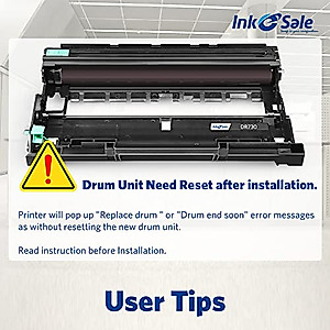INK E-SALE Compatible Drum Replacement for Brother DR730 DR-730 DR 730 for Use with Brother HL-L2325DW HL L2350DW L2390DW L2395DW L2370DWXL MFC-L2690 MFC L2710DW L2717DW L2730DW L2750DW DCP-L2550DW