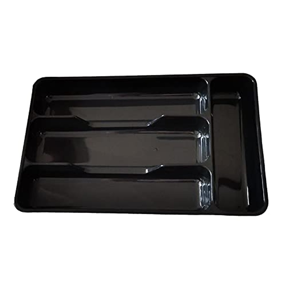Gralara Cutlery Tray Multi Use Accessories Save Space Tools with 4 Grids Storage Durable for Stationery Spoon Tableware Silverware Office , Black