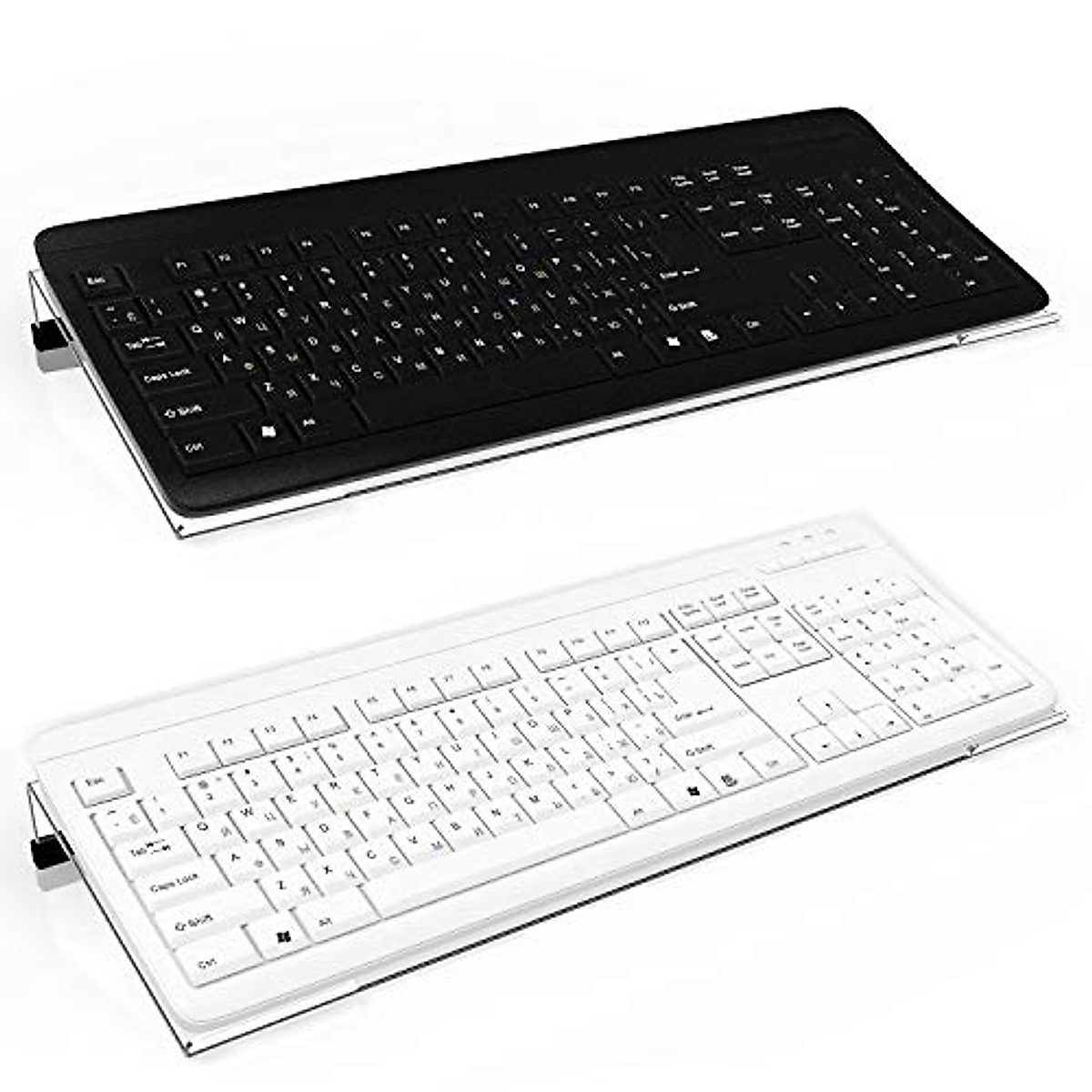 Richboom Computer Keyboard Stand Tilt PC Keyboard Stand Riser for Easy Ergonomic Typing, Acrylic Keyboard Tray Holder for Office Desk, Home, School, with Silicone Anti-Slip Case, Clear