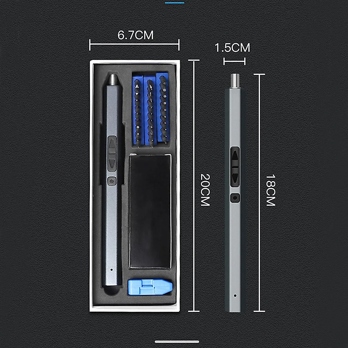 36 in 1 Cordless Electric Screwdriver, Mini Power Precision Screwdriver Set with LED Light 3. 7V Rechargeable Portable Magnetic Repair Tool Kit for Repairing Phones Eyeglasses Laptop
