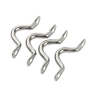 Amarine Made Pack of 6 Stainless Steel Bimini Boat Top PAD Eye, Eye Straps, Tie Down, Kayak Deck Loops, Tie Down Anchor Point, footman's Loop for Kayak Canoe Rigging