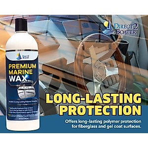 Premium Marine Wax for Boats & RV's with High Gloss Finish - 16 fl oz By Direct 2 Boater