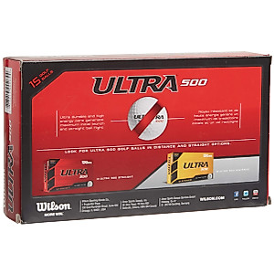 Wilson Ultra 500 Straight Golf Ball (15-Pack), White