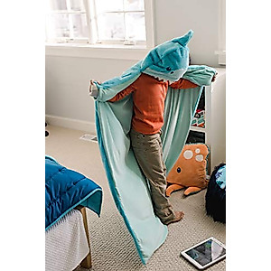 Soft Landing | Everyday Escapes | Character Hooded & Weighted Blanket – Removable 3 lbs. Weights – Ocean Shark