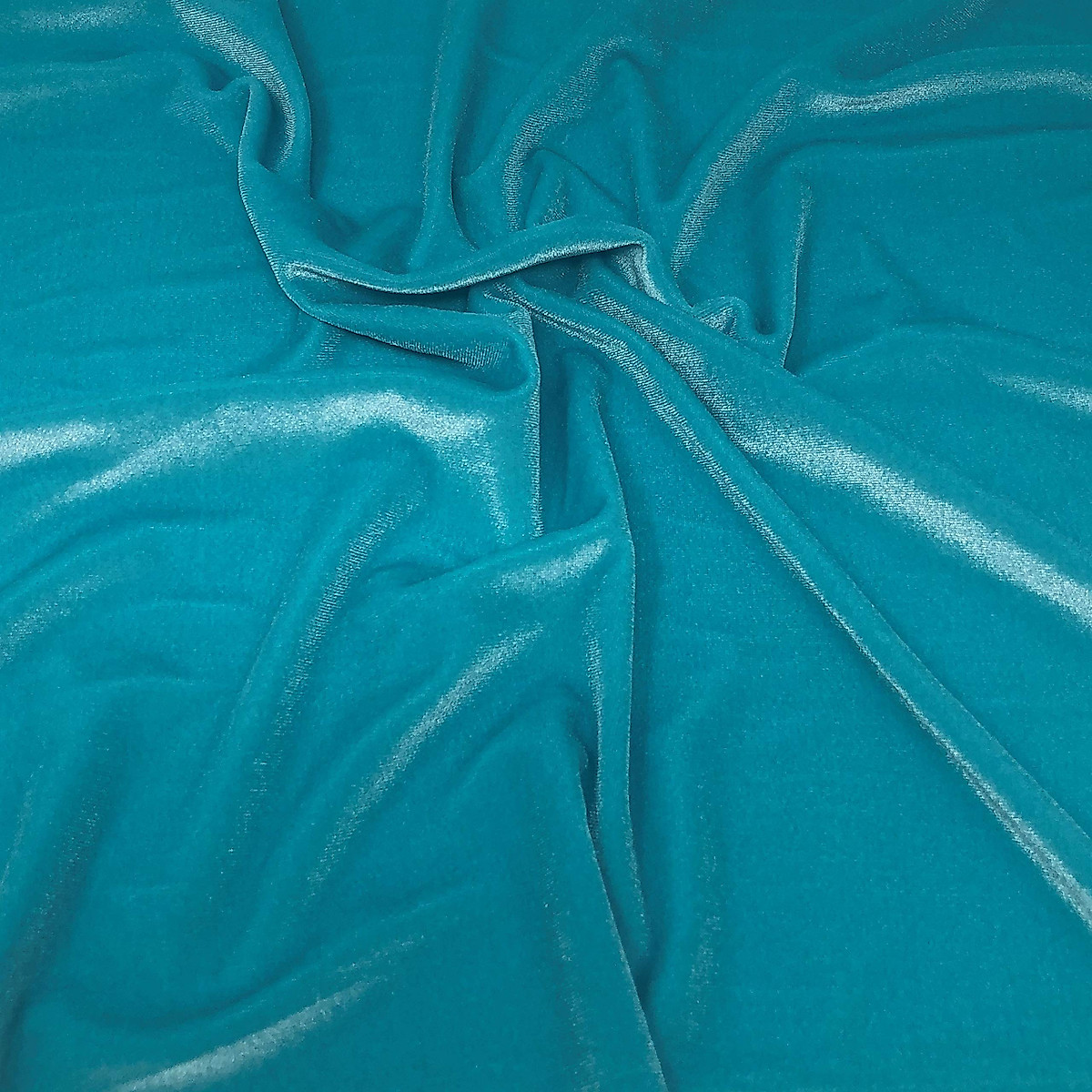 Stretch Velvet Solid by Elotex International Fabric (Turquoise Aqua)