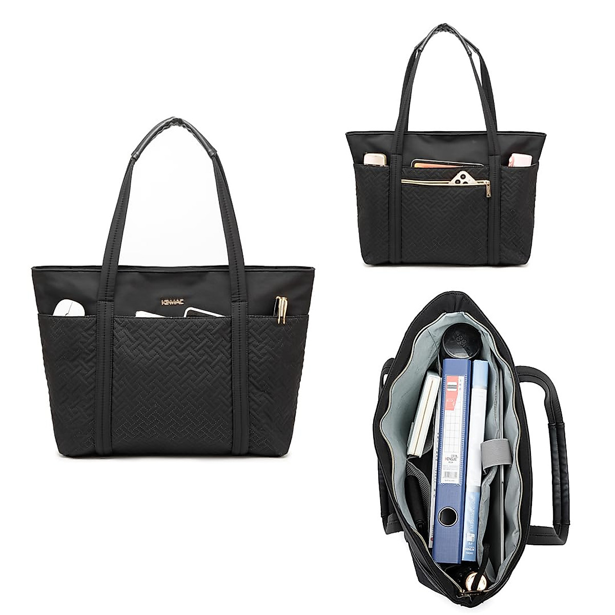 Kinmac Women's Laptop Tote Bag Top Handle Handbag Work Bag for Laptop Computer Up to 15 inch (Floral)