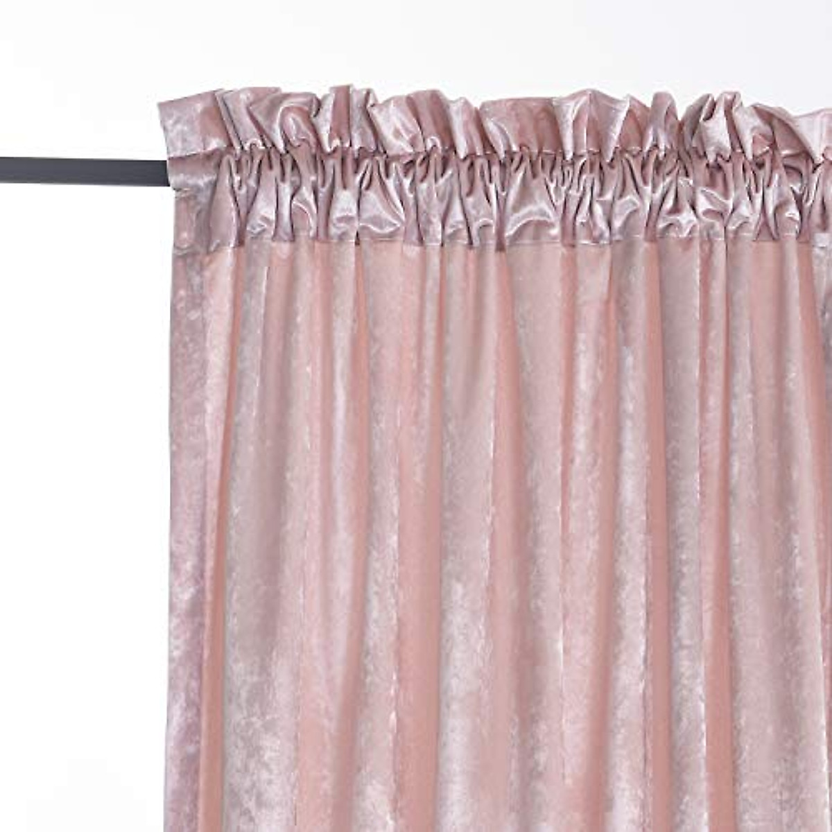 Roslynwood Velvet Curtain Panels Ballet Pink Room Darkening Window Super Soft Luxury Drapes for Bedroom Thermal Insulated Rod Pocket Curtain for Living Room (2 Panels, 52 by 96 Inch)
