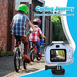 Dylanto Upgrade Kids Waterproof Camera Christmas Birthday Gifts for Girls Age 3-12 Children Digital Camera Underwater, HD Video Toddler Camera Toy for 5 6 7 8 9 10 Year Old Boys (Blue)