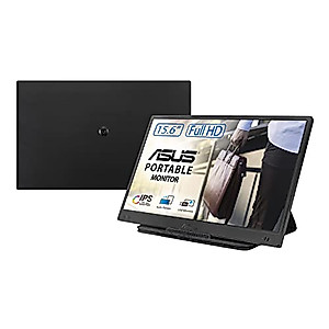 ASUS ZenScreen 15.6” 1080P Portable Monitor (MB166B)-Full HD,IPS, USB3.2, Anti-glare surface, USB-powered, Flicker Free, Blue Light Filter, Tripod Mountable, Protective Sleeve , BLACK
