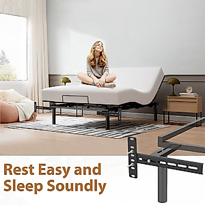 Adjustable Bed Headboard Brackets,Universal Headboard Brackets for Adjustable Bed Base,Adjustable Bed Headboard Kit,Adjustable Bed headboard kit Hardware(Black)