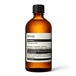 Aesop Breathless Botanical Massage Oil | 100mL/3.4 fl oz Muscle Relaxer Massage Oil |Sore Muscle Oil Massage for All Skin Types | Paraben-Free, Cruelty-Free & Vegan Massage Oil