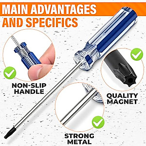 Torx T8 Screwdriver Head Magnet Ring - T8 Proof Screw Driver Set HDD PS3 Torx Security Screwdriver Set for Xbox 360 Wireless Controller and Wired Ps3 Controller Micro Torx Screwdriver Set